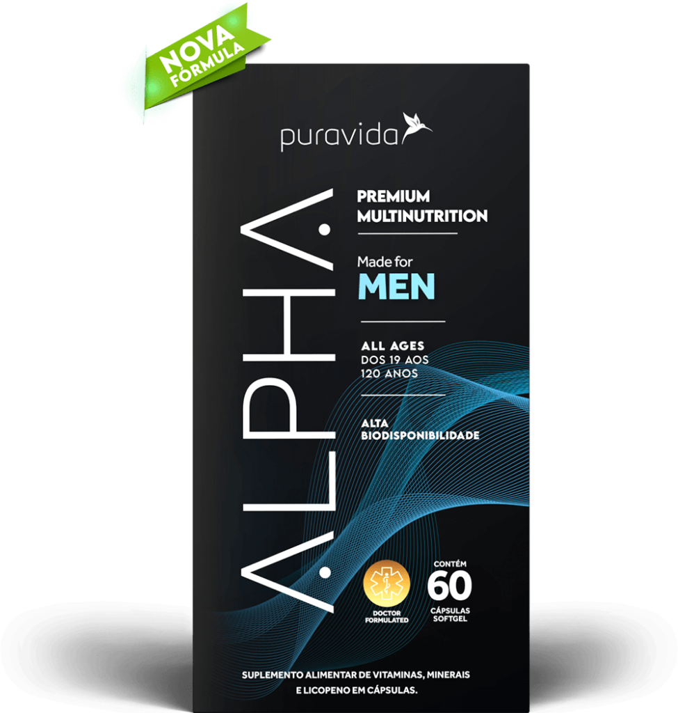 ALPHA MEN POLIVITAMÍNICO PREMIUM - 60 caps Pura Vida - Naturais leve